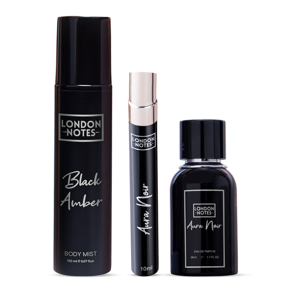 London Notes Pack of 3 Aura Noir Gift Set
