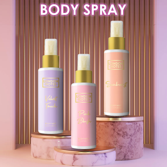 London Notes Pack Of 3 50ML Body Spray Gift Set